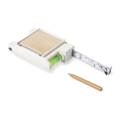 Wheat straw measuring tape 3m, spirit level, memo pad, ball pen - axpol ...